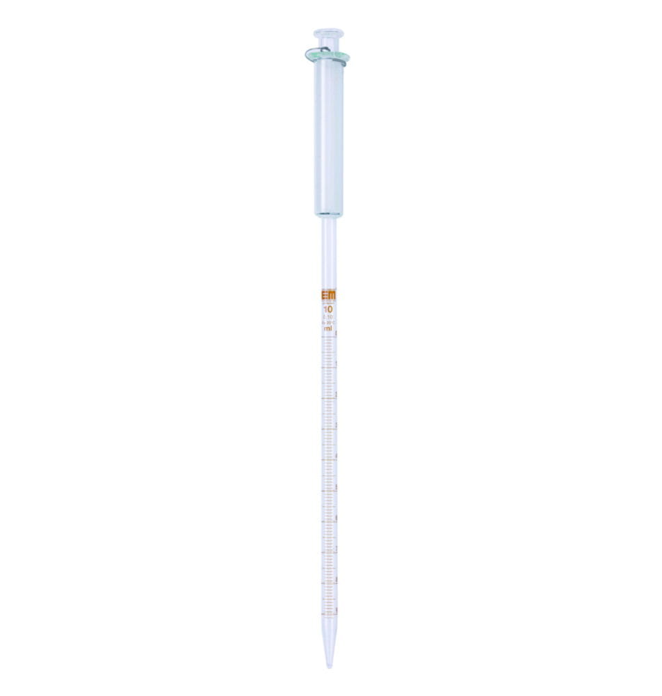 Graduated pipettes with piston, Soda-lime glass, amber stain graduation ...